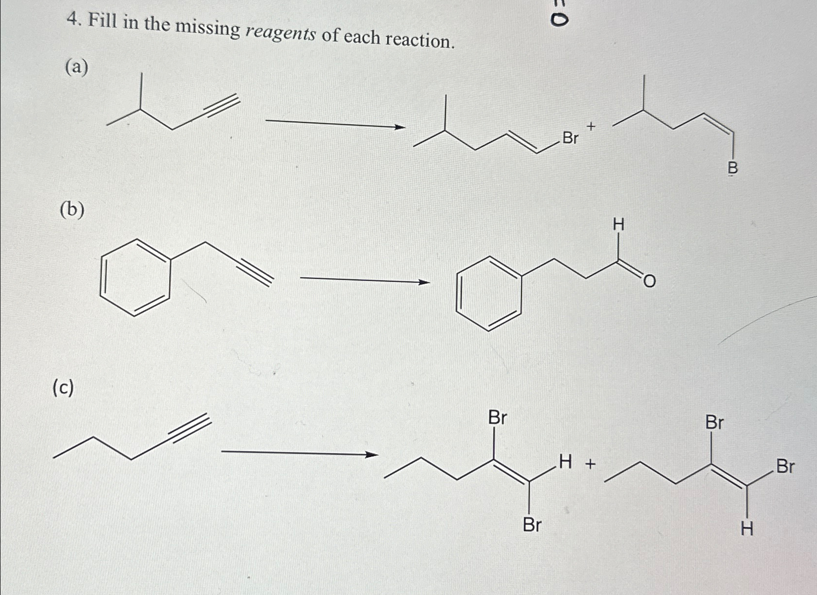 Solved Fill in the missing reagents of each | Chegg.com