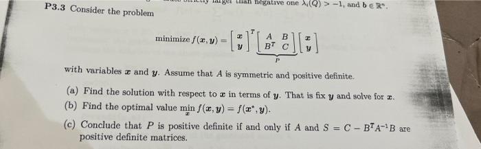 Solved P3.3 Consider the problem minimize | Chegg.com