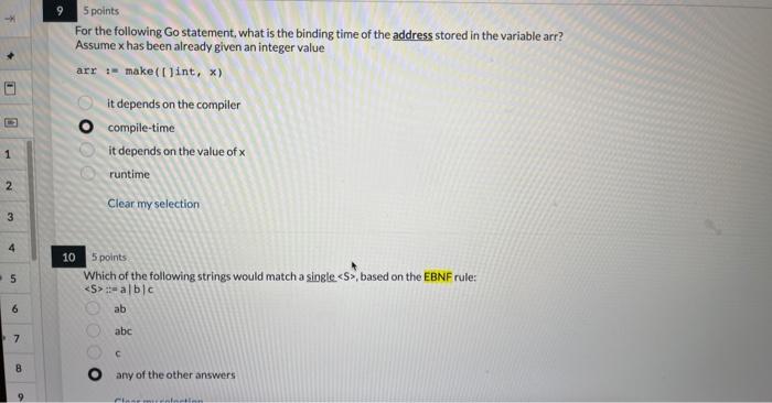 Solved For the following Go statement, what is the binding | Chegg.com