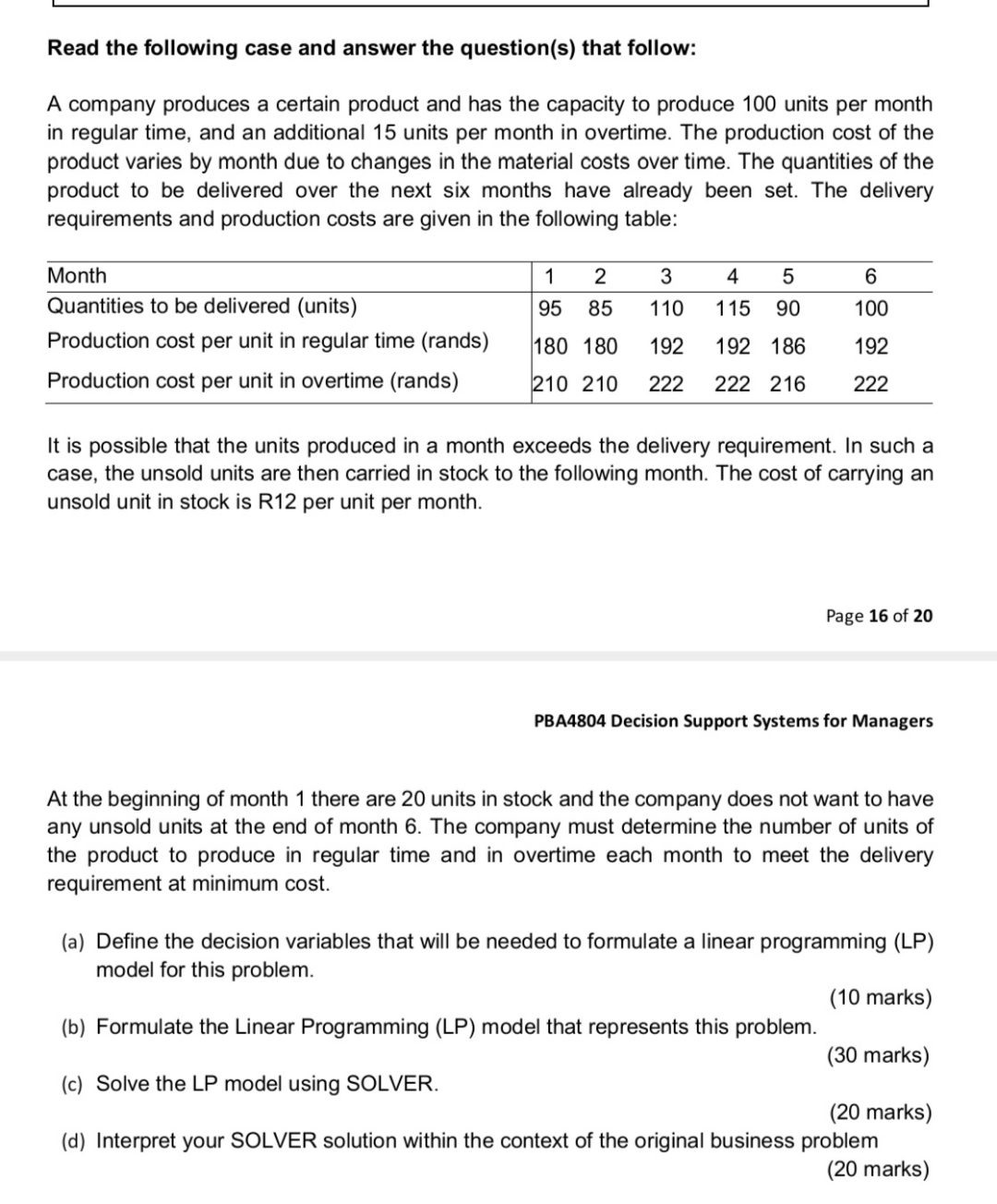 Solved Read the following case and answer the question(s) | Chegg.com