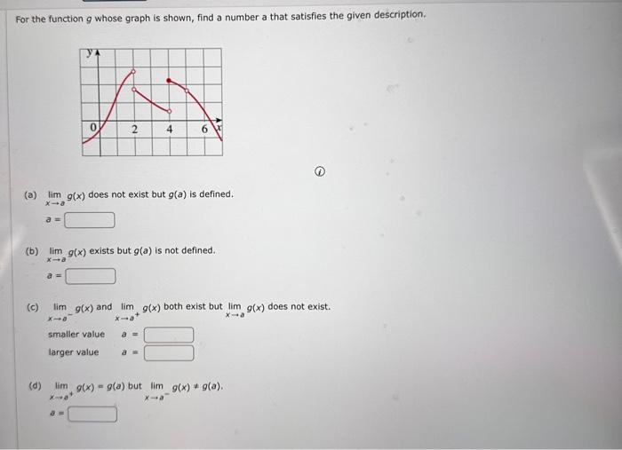 Solved For the function g whose graph is shown, find a | Chegg.com