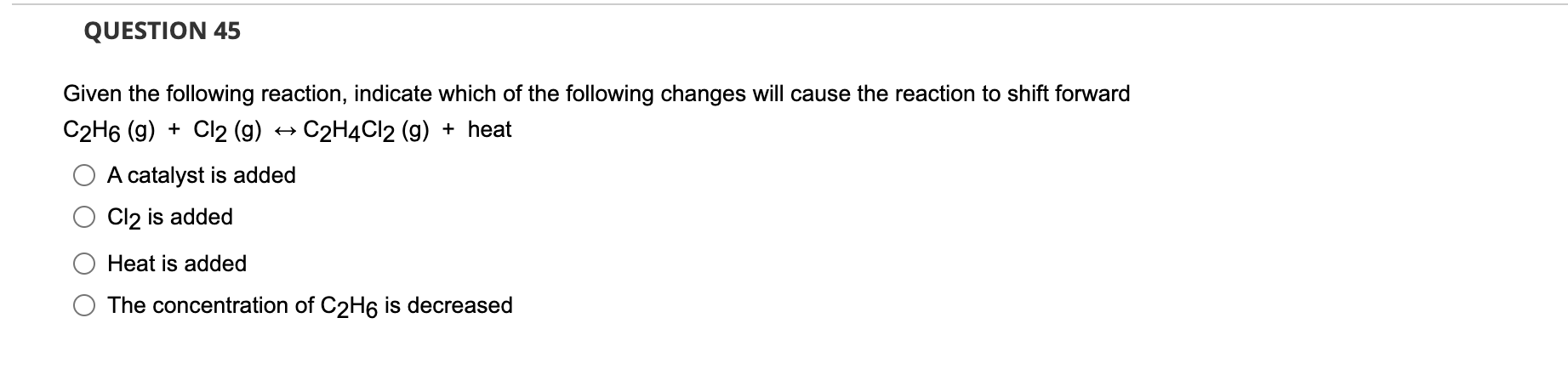 Solved QUESTION 45Given the following reaction, indicate | Chegg.com