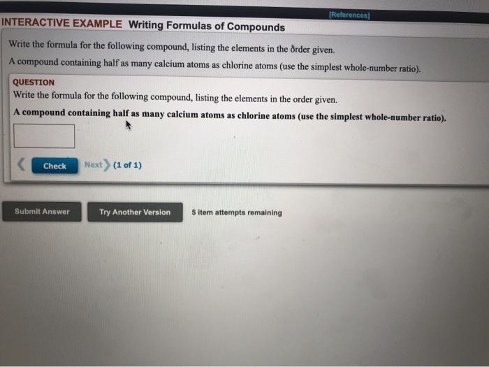 Solved [References INTERACTIVE EXAMPLE Writing Formulas of | Chegg.com