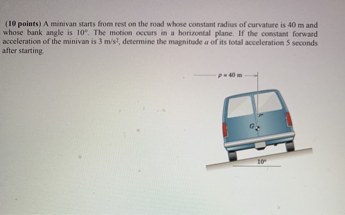 Solved (10 points) A minivan starts from rest on the road | Chegg.com