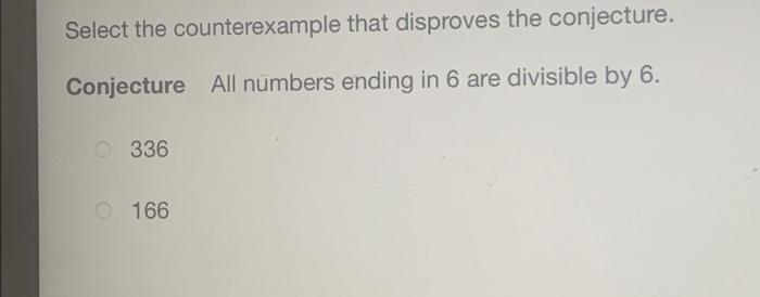 Solved Select the counterexample that disproves the | Chegg.com