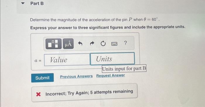 Pin P is constrained to move along the curve defined | Chegg.com