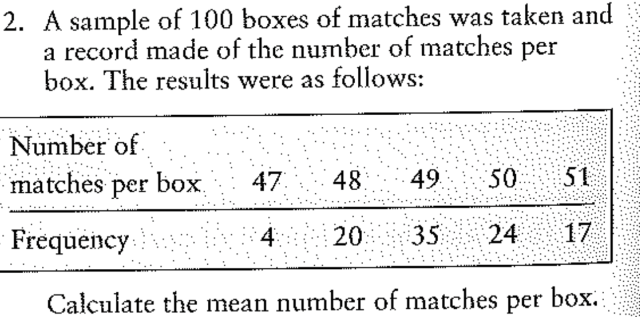 Solved A sample of 100 ﻿boxes of matches was taken anda | Chegg.com