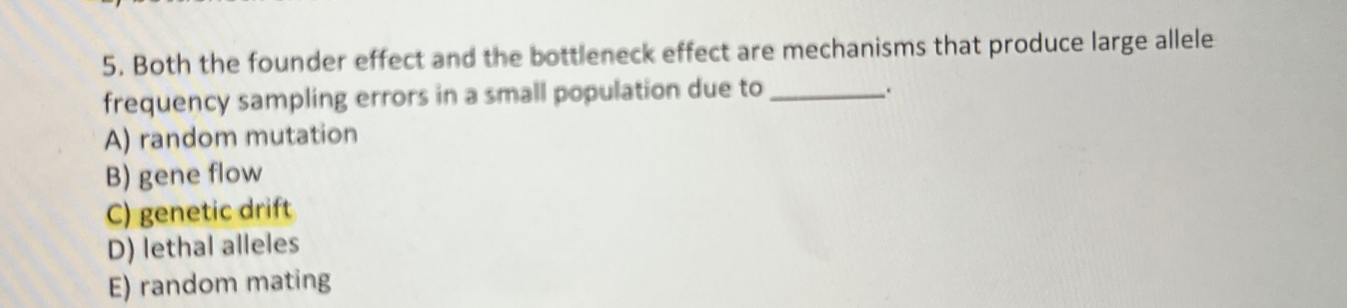 Solved Both the founder effect and the bottleneck effect are | Chegg.com