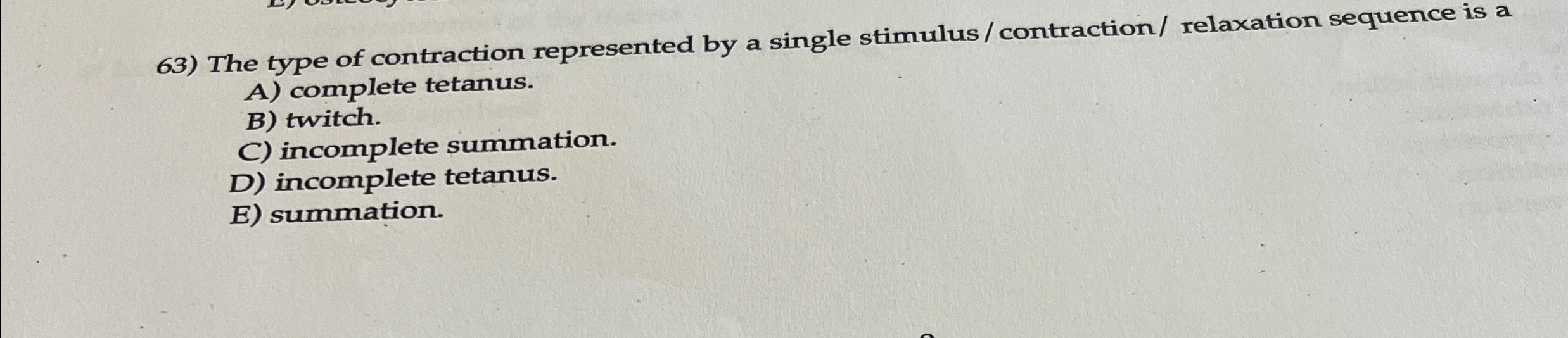 Solved The type of contraction represented by a single | Chegg.com