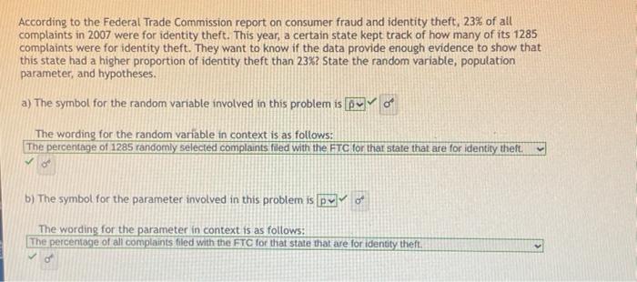 Solved According to the Federal Trade Commission report on | Chegg.com