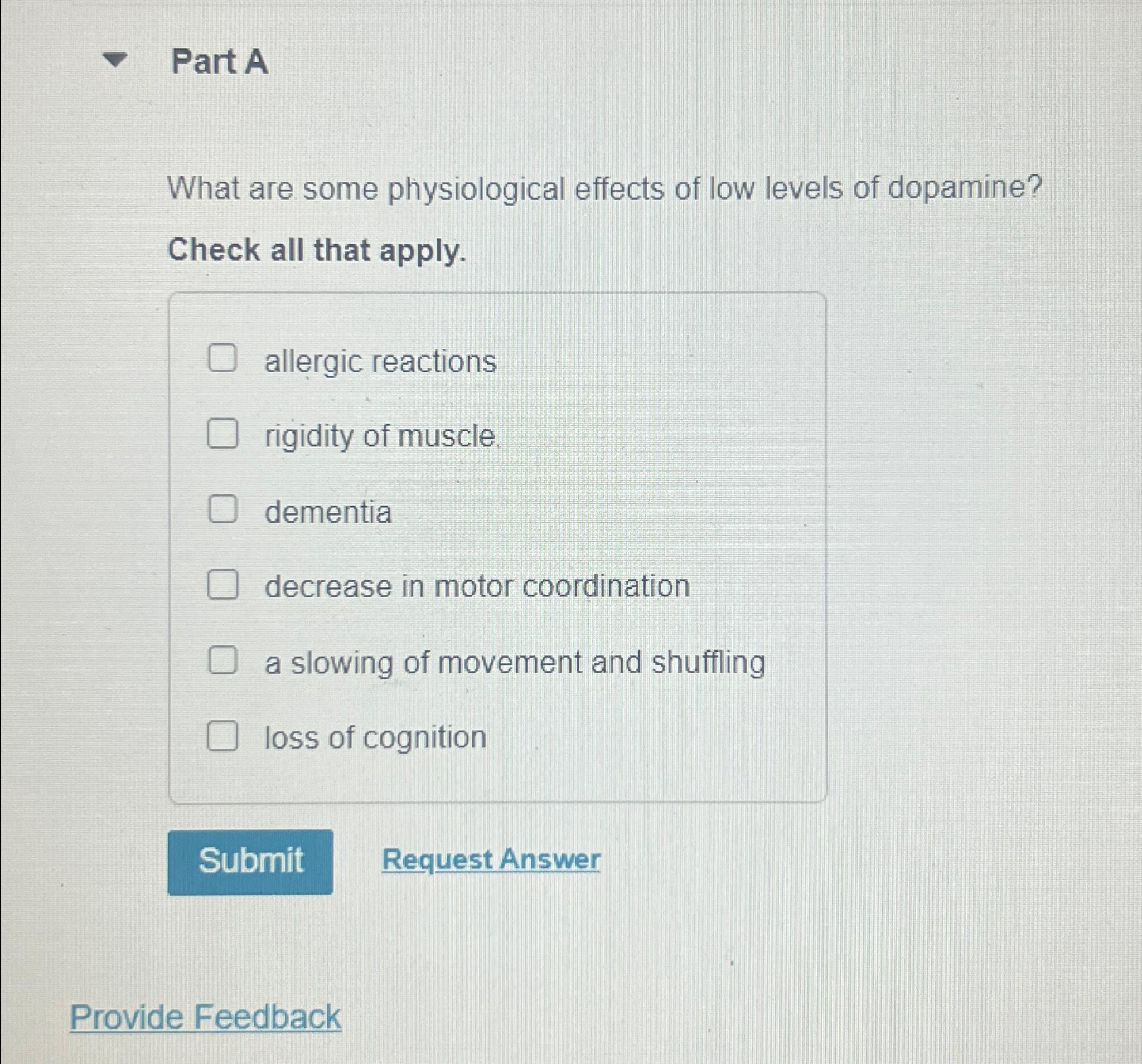 Solved Part AWhat are some physiological effects of low | Chegg.com