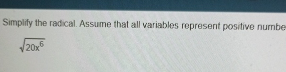 Solved Simplify the radical. Assume that all variables | Chegg.com