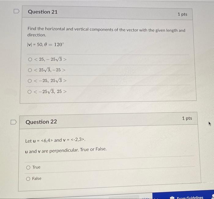 Solved Question 21 1 pts Find the horizontal and vertical | Chegg.com