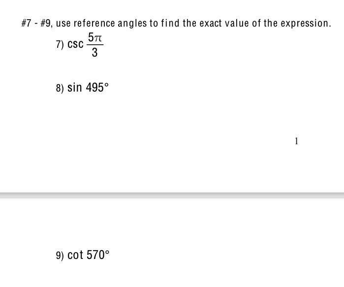 Solved Use reference angles to find the exact value of the | Chegg.com