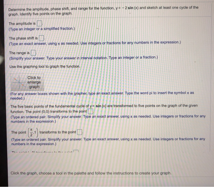 Solved Determine the amplitude, phase shift, and range for | Chegg.com