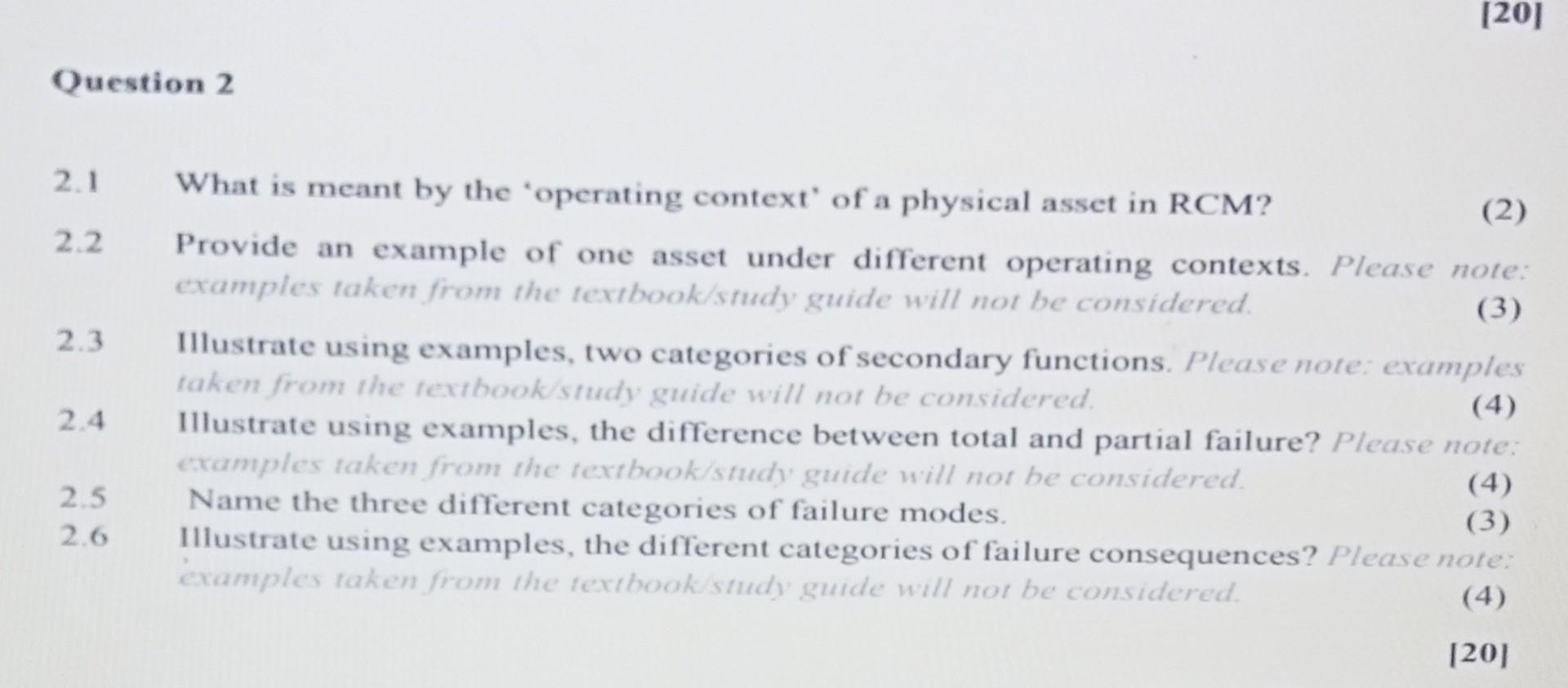Solved 2.1 What is meant by the 'operating context' of a | Chegg.com