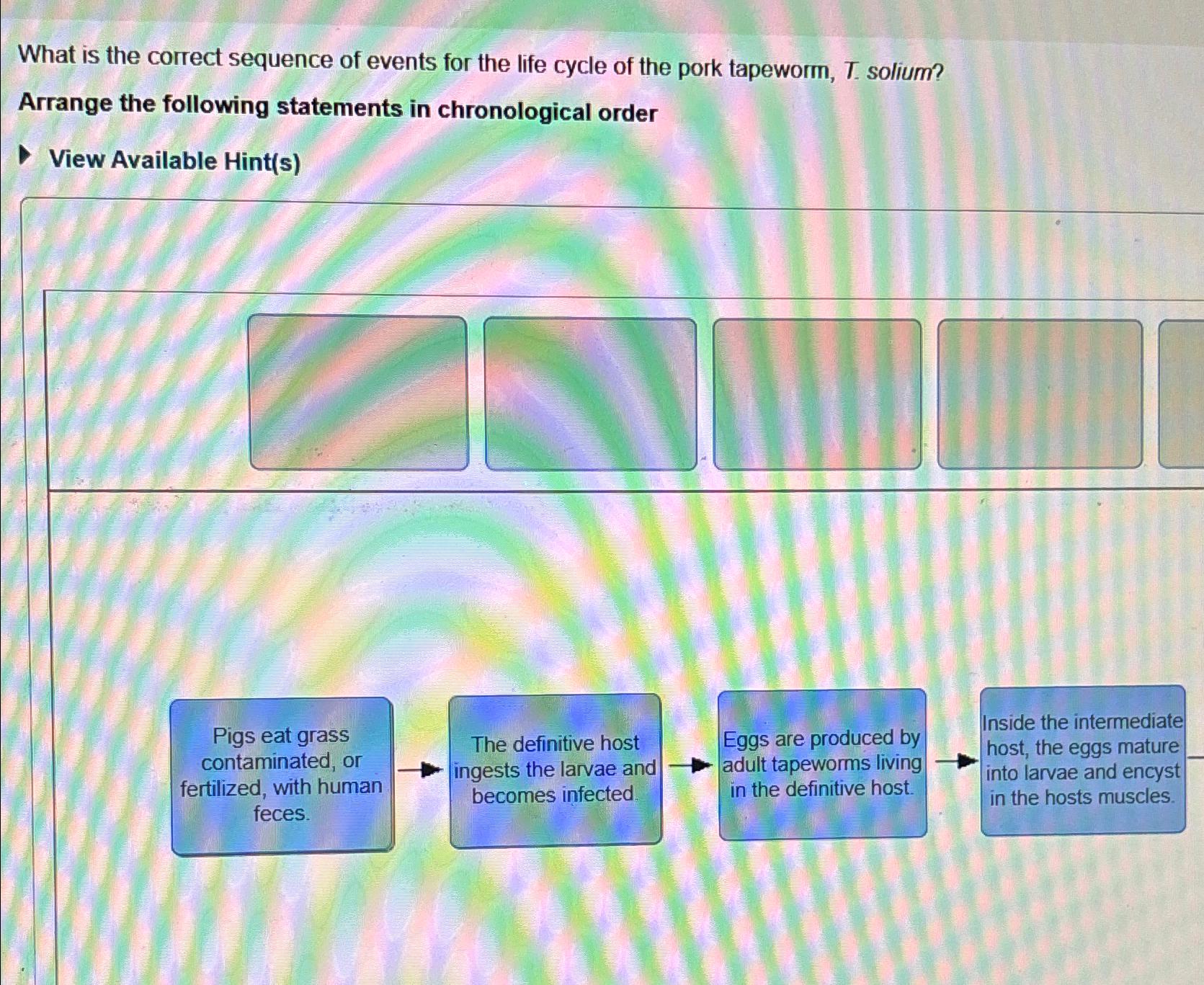 Solved What is the correct sequence of events for the life | Chegg.com