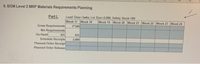 Name W2.2 MPS to MRP Demand Complete the spreadsheet | Chegg.com