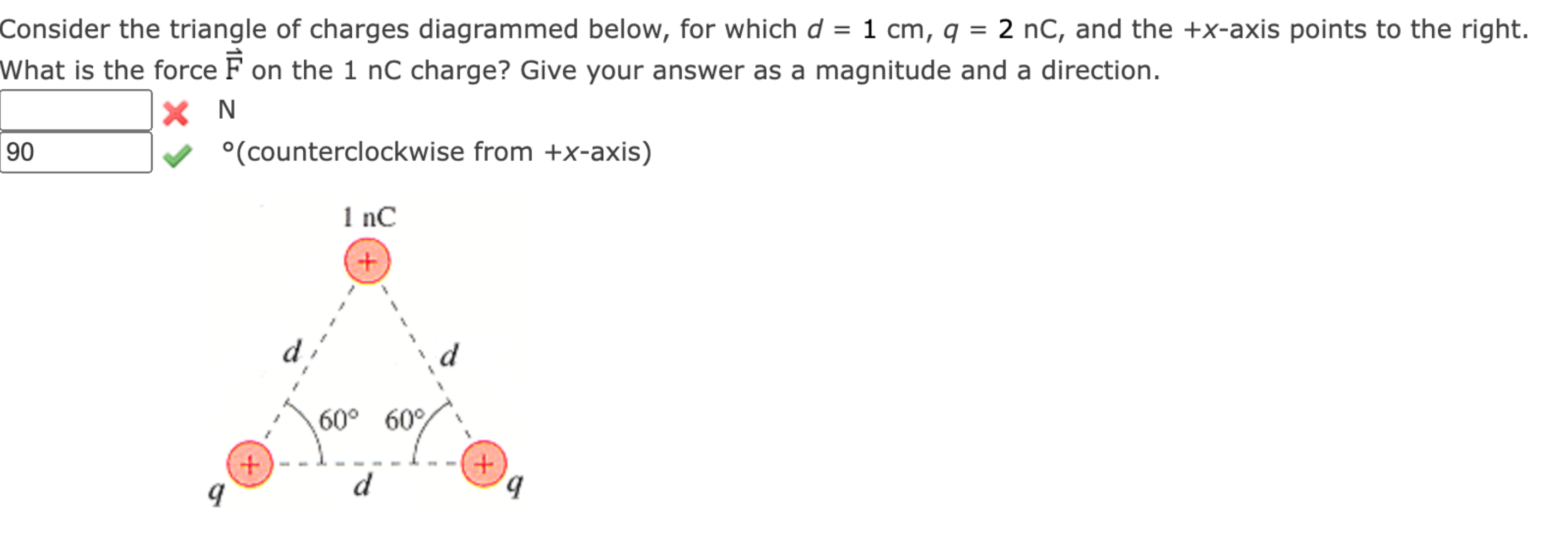 Solved Consider the triangle of charges diagrammed below, | Chegg.com
