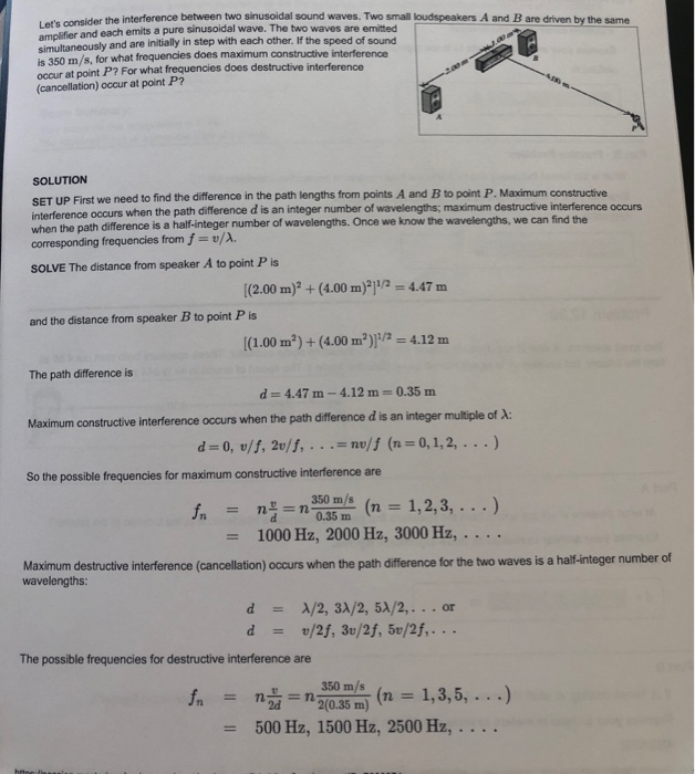 Solved Let's consider the interference between two sinusoi | Chegg.com