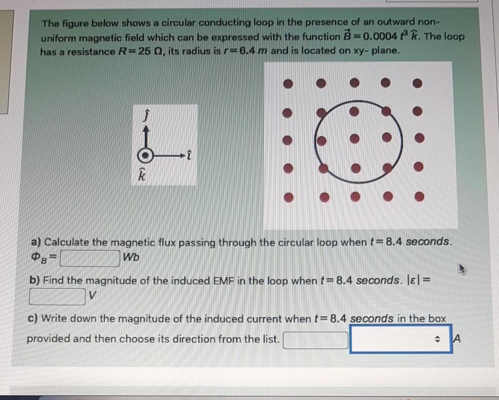 Solved The figure below shows a circular conducting loop in | Chegg.com