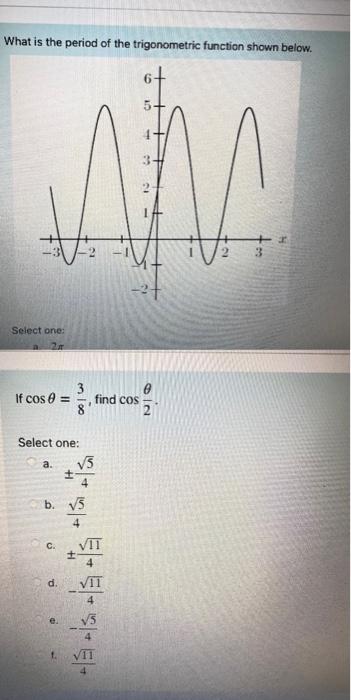 Solved What is the period of the trigonometric function | Chegg.com