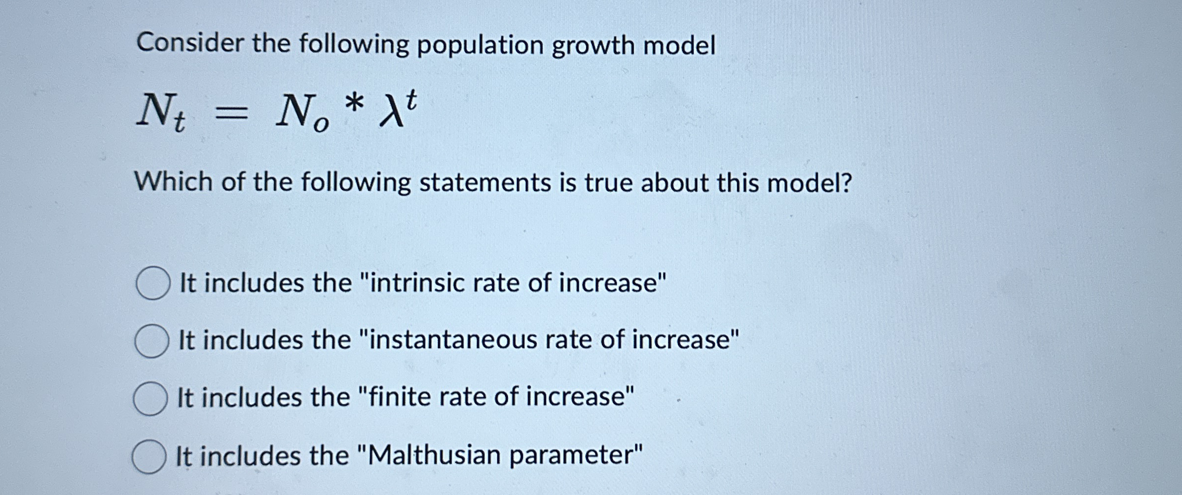 Solved Consider the following population growth | Chegg.com