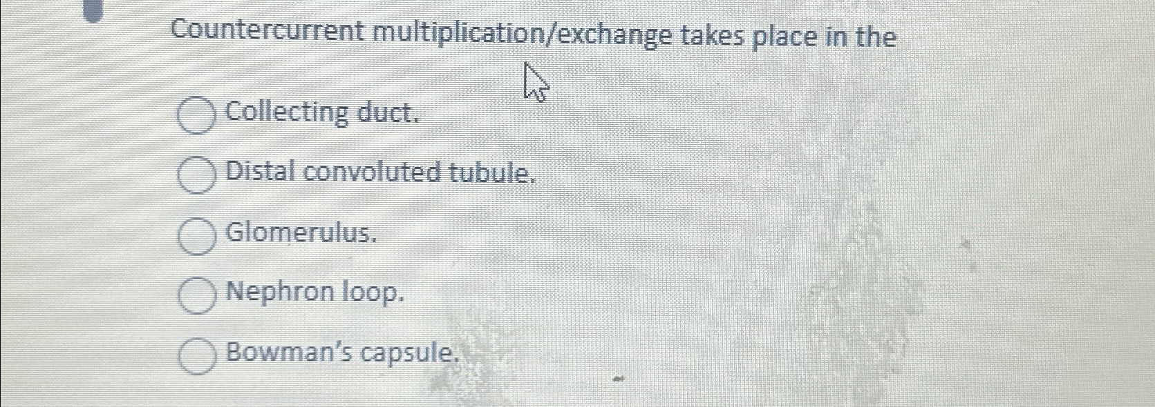 Solved Countercurrent multiplication/exchange takes place in | Chegg.com