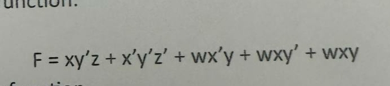 Solved F=xy'z+x'y'z'+wx'y+wxy'+wxySiplify vboolean | Chegg.com