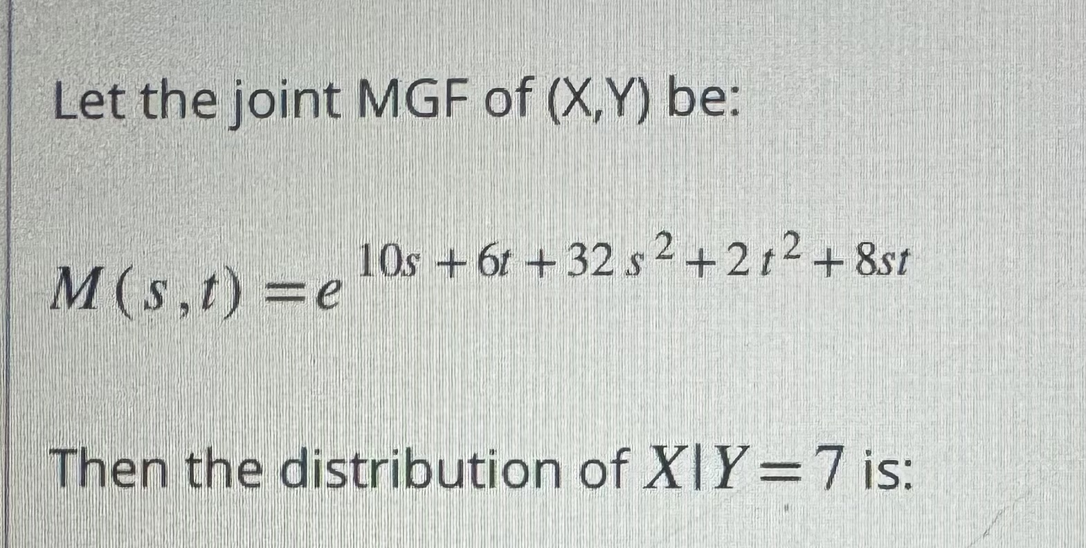 Let the joint MGF of (x,Y) | Chegg.com