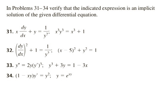 Solved In Problems 31 34 Verify That The Indicated