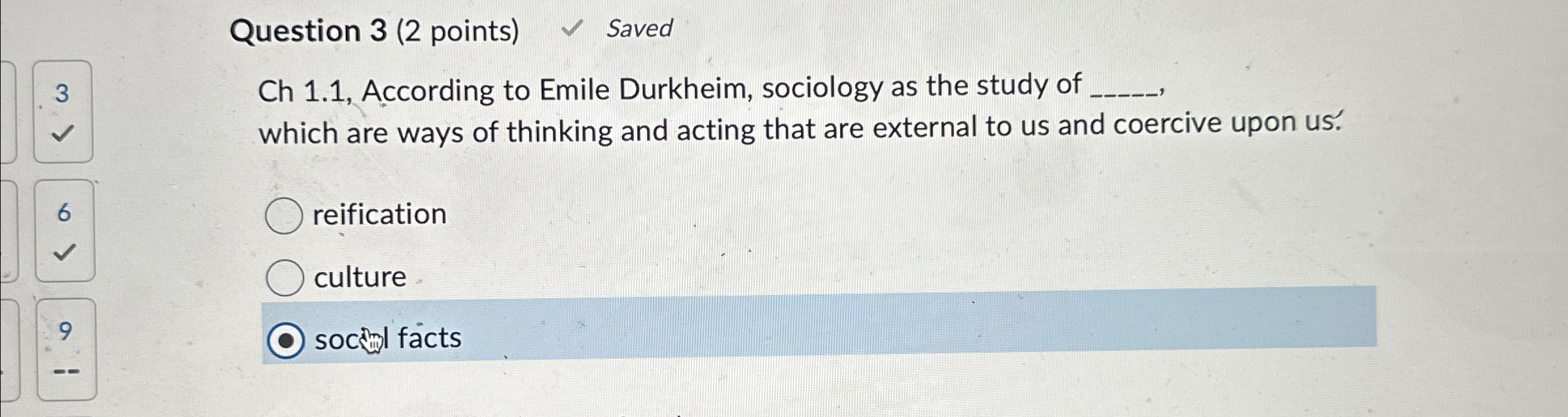 Solved Question 3 (2 ﻿points)Saved3Ch 1.1, ﻿According to | Chegg.com