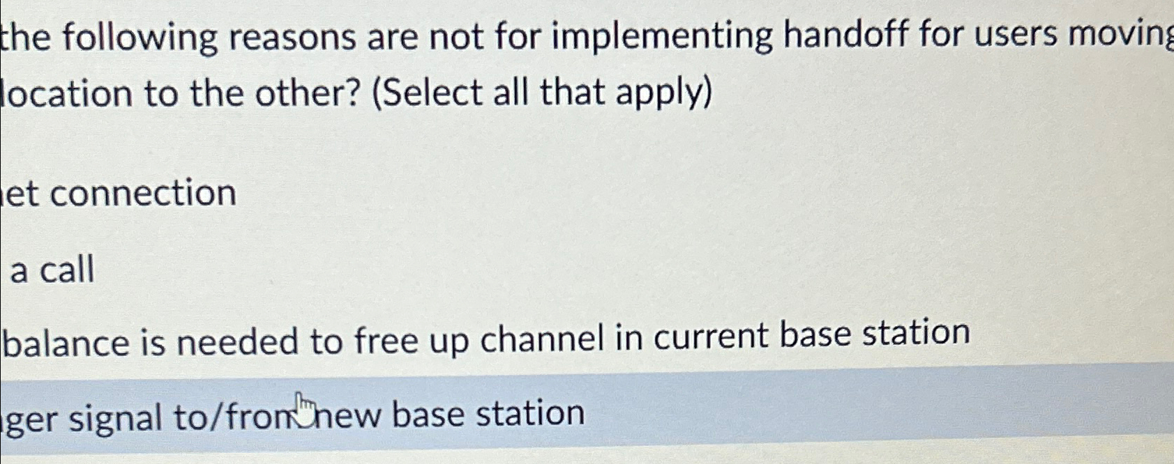 Solved the following reasons are not for implementing | Chegg.com
