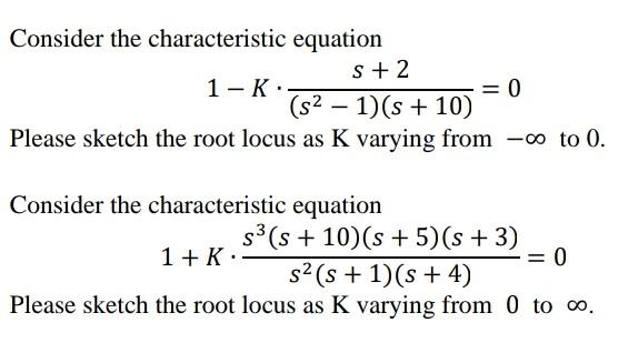 Solved Consider the characteristic equation | Chegg.com