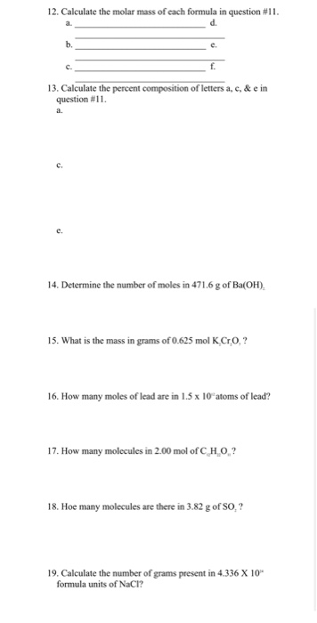 Solved Conceptual Chemistry MOLES & EMPIRICAL FORMULA Test | Chegg.com