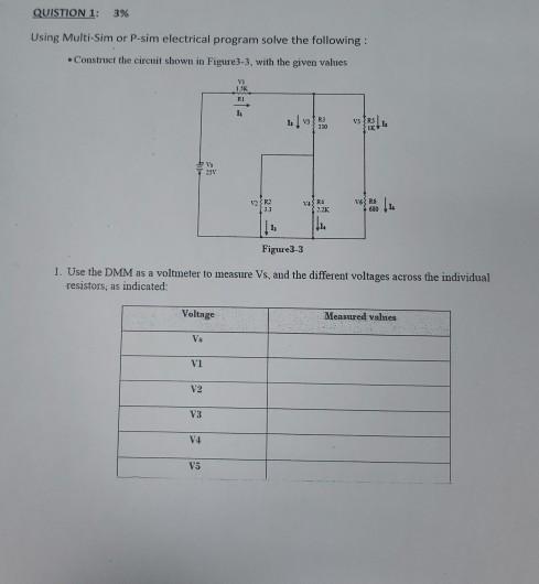 Solved Using Multi Simor Psim electrical program solve the | Chegg.com