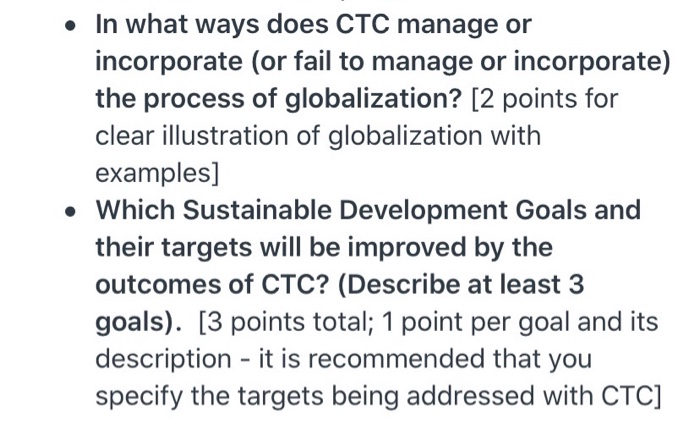 Solved • In what ways does CTC manage or incorporate (or | Chegg.com