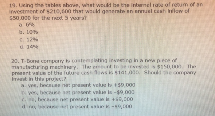 Solved 18. Using the following partial table of present | Chegg.com