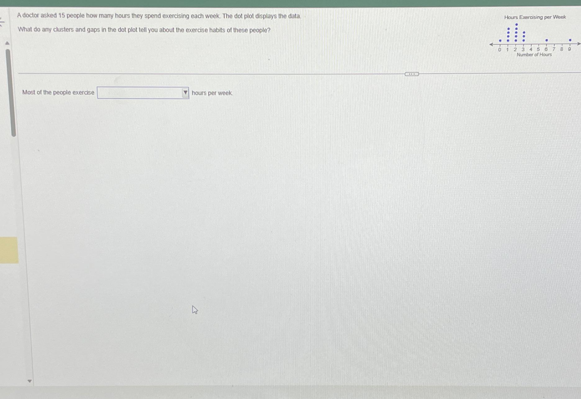 Solved A doctor asked 15 ﻿people how many hours they spend | Chegg.com