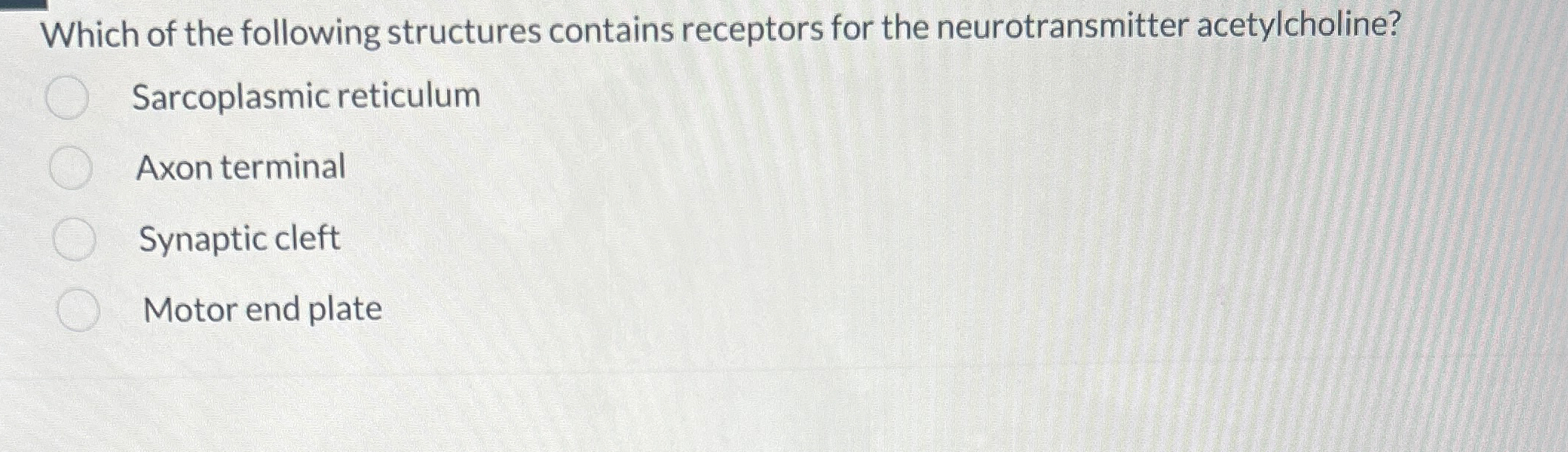 Solved Which of the following structures contains receptors | Chegg.com