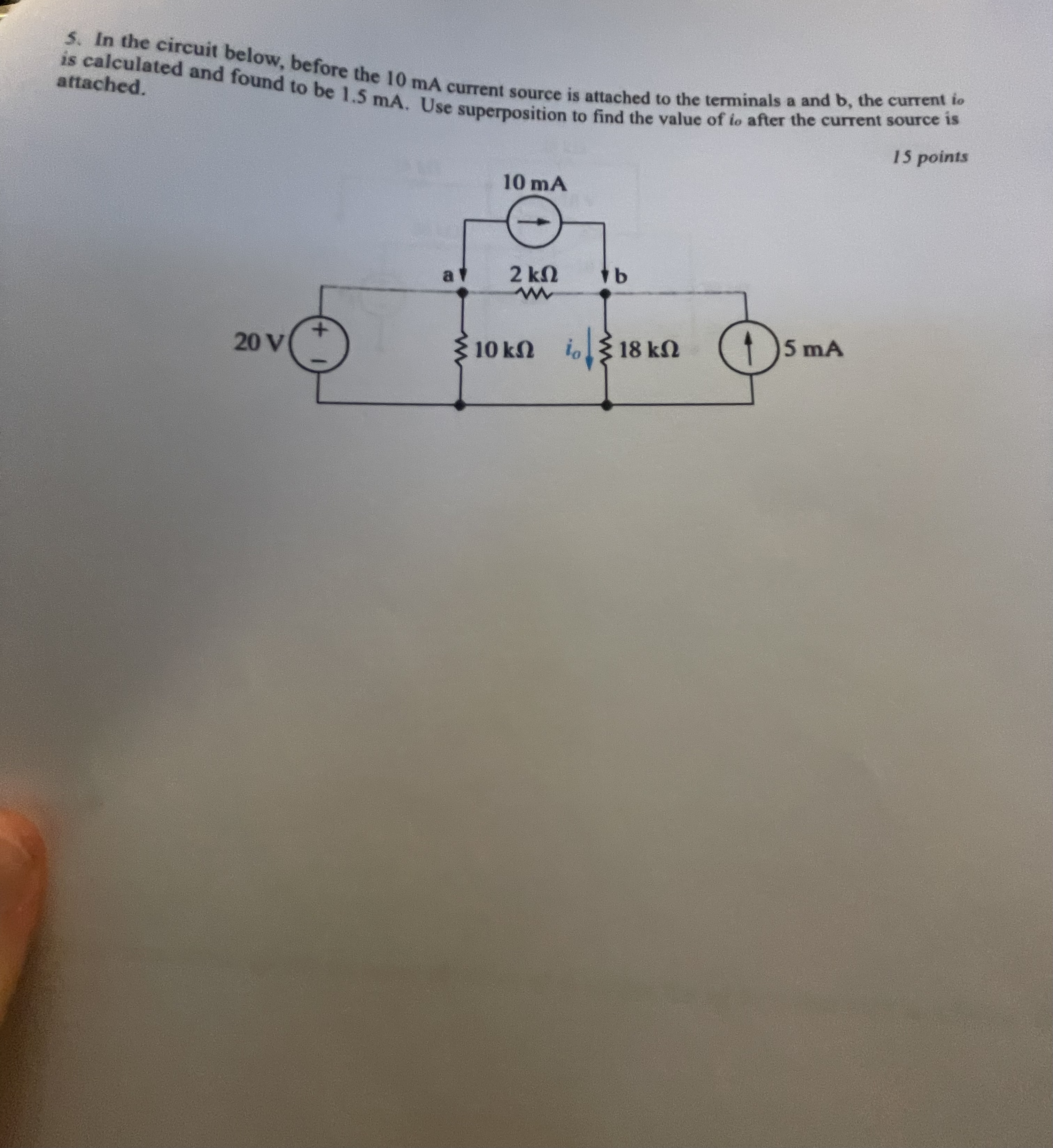 Solved find node 5. ﻿In the circuit below, before the 10 ﻿mA | Chegg.com