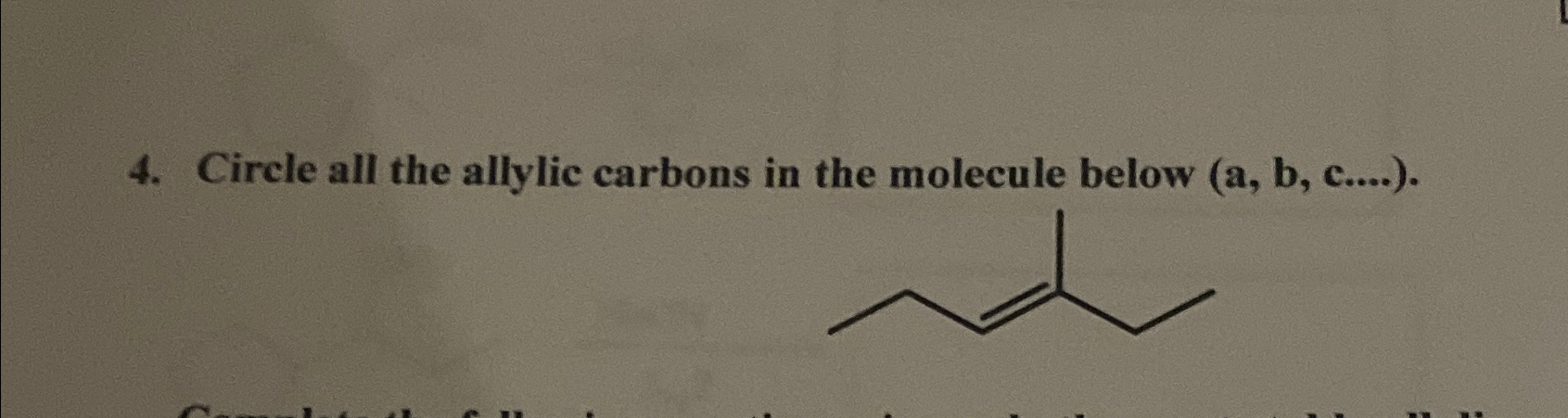 Solved Circle all the allylic carbons in the molecule below | Chegg.com
