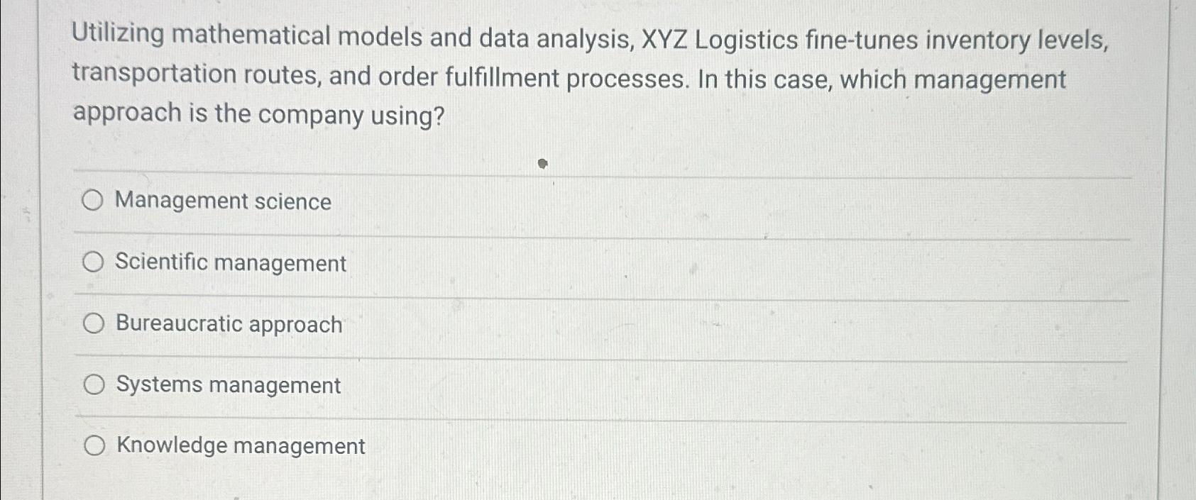Solved Utilizing mathematical models and data analysis, XYZ | Chegg.com