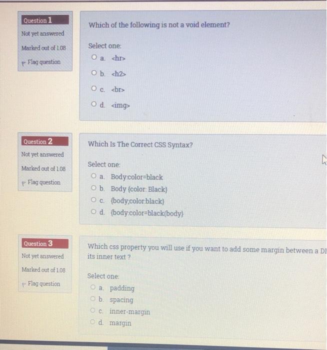 Solved Which of the following is not a void element? | Chegg.com