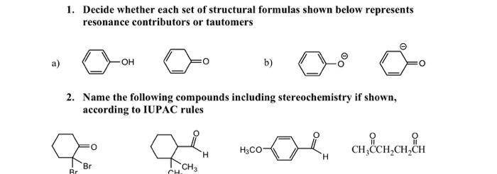 Solved 1. Decide whether each set of structural formulas | Chegg.com