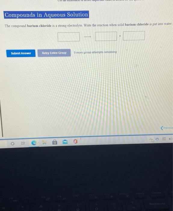 Solved Compounds in Aqueous Solution The compound barium | Chegg.com