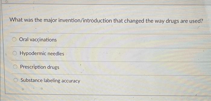 Solved What was the major invention/introduction that | Chegg.com