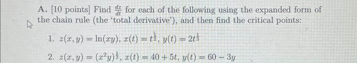 Solved A. [10 points] Find d for each of the following using | Chegg.com