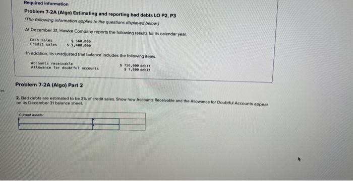 Solved Problem 7.2A (Algo) Estimating and reporting bad | Chegg.com