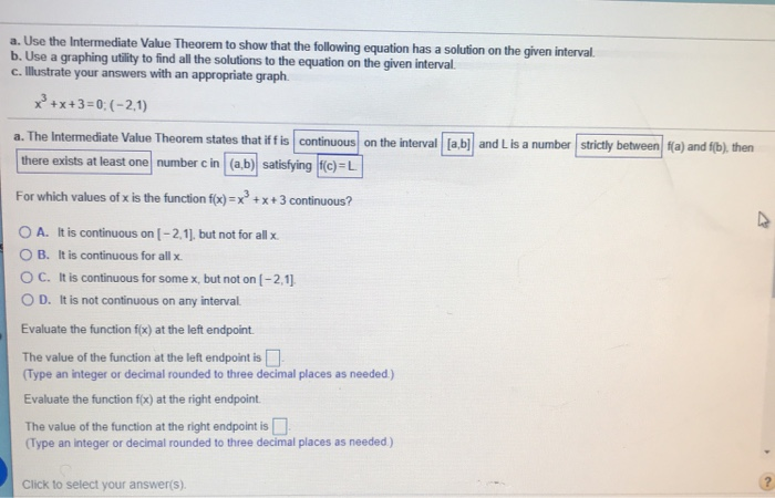 Solved a. Use the Intermediate Value Theorem to show that | Chegg.com